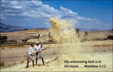 What is the meaning of Matthew 3:11-12? Who is doing the winnowing? | NeverThirsty
